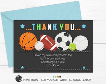 Sports thank you | Etsy