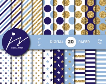 Gold Digital Paper Bokeh Patterns Backgrounds & Glitter frames