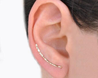 Ear Climbers Earrings x2 Ear Climber Gold Ear Pins Climber