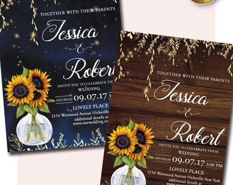 Sunflower invitation | Etsy