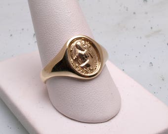 Gold st christopher | Etsy