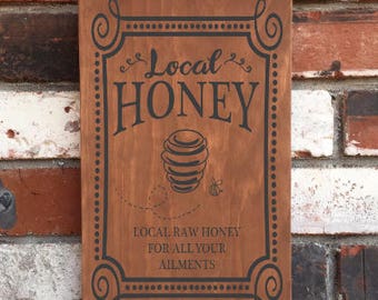 Local honey sign | Etsy