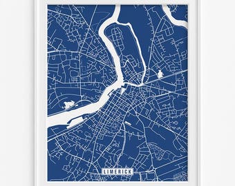 Limerick Map Ireland poster