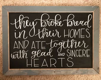 Break bread sign | Etsy