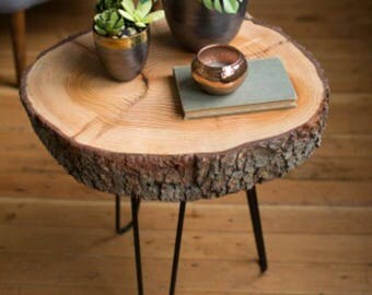 Log end table | Etsy