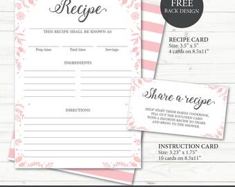Recipe template | Etsy