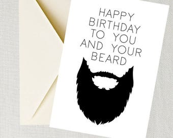 Beard birthday card | Etsy