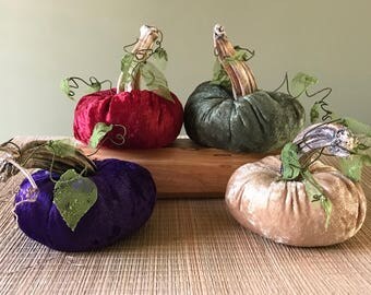 Velvet pumpkins | Etsy