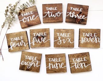 Wood table numbers | Etsy