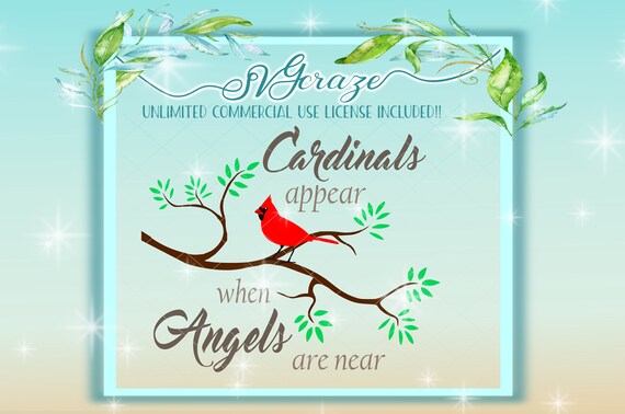 Cardinal Appears When Angels Are Near Quote SVG Cardinals