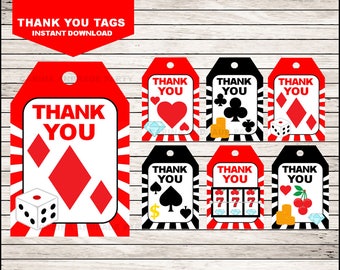 Casino Party Decor Casino Gift Tags Casino Birthday Casino