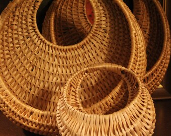 Rieten mand van de muur | Etsy