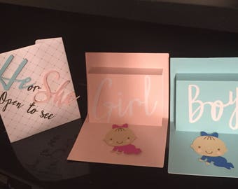 Gender reveal card | Etsy