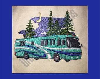 Camping embroidery | Etsy