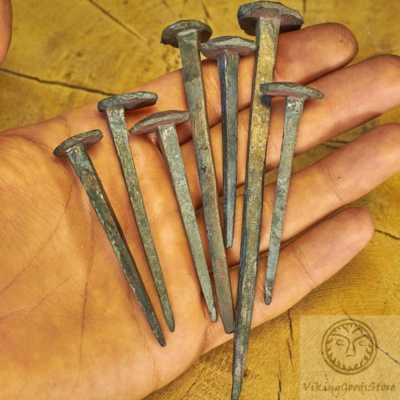 Hand forged nails Medieval rustic nails old nails