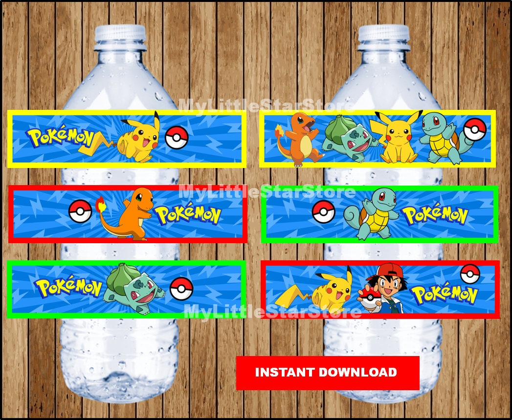 Pokemon Water Bottle Stickers