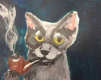 Smoking cat | Etsy