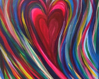 Heart painting | Etsy