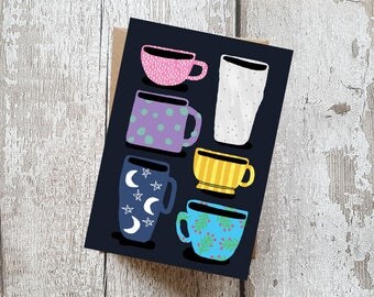 Coffee cup card | Etsy