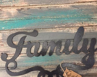 Metal family sign | Etsy