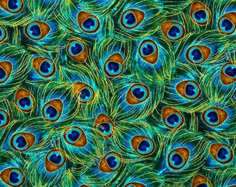 Peacock fabric | Etsy