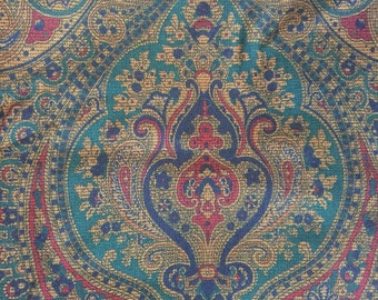 Red paisley fabric | Etsy