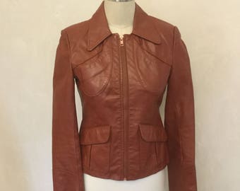 70s leather jacket | Etsy