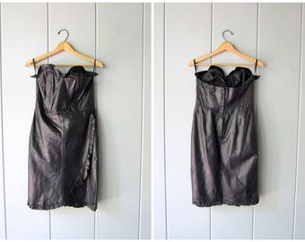80s leather dress | Etsy