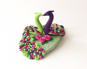 Peacock cake topper | Etsy