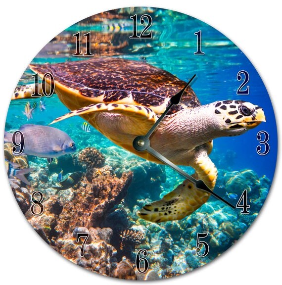 10.5 MAJESTIC TURTLE In SEA Clock Living Room Clock