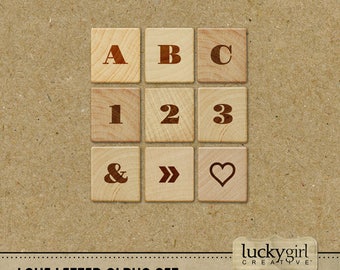 Typewriter Keys Alpha Clip Art Sheet & PNG alpha set