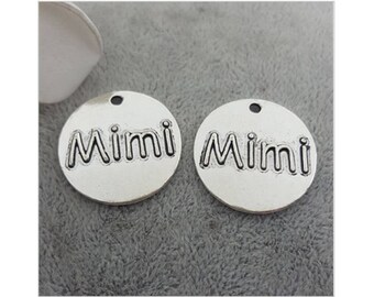 24 Mini Word Charms 8 Each JOY HOPE LOVE Atq Silver Tone