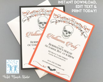 Skull invitation | Etsy