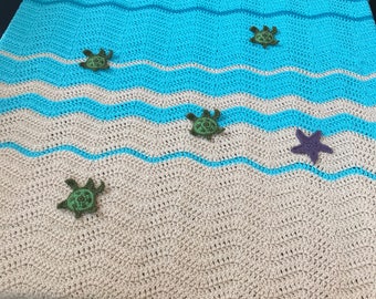 Sea turtle afghan | Etsy