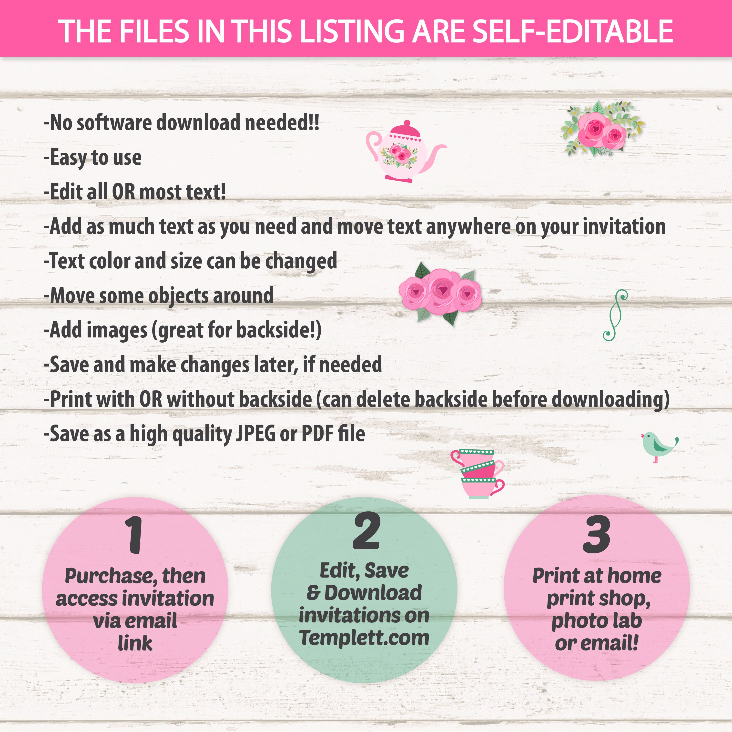 Tea Party Invitation Tea Party Birthday Invitation Tea