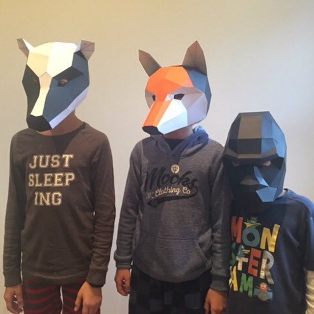 Make your own animal masks from reclaimed card by Wintercroft