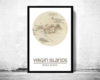 Virgin islands map | Etsy