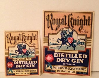 Vintage gin label | Etsy