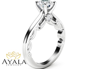 Ayala Jewelry Unique Engagement Ring Rose Gold by AyalaDiamonds