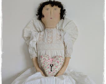 Primitive angel doll | Etsy