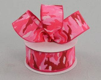 Pink camo ribbon | Etsy