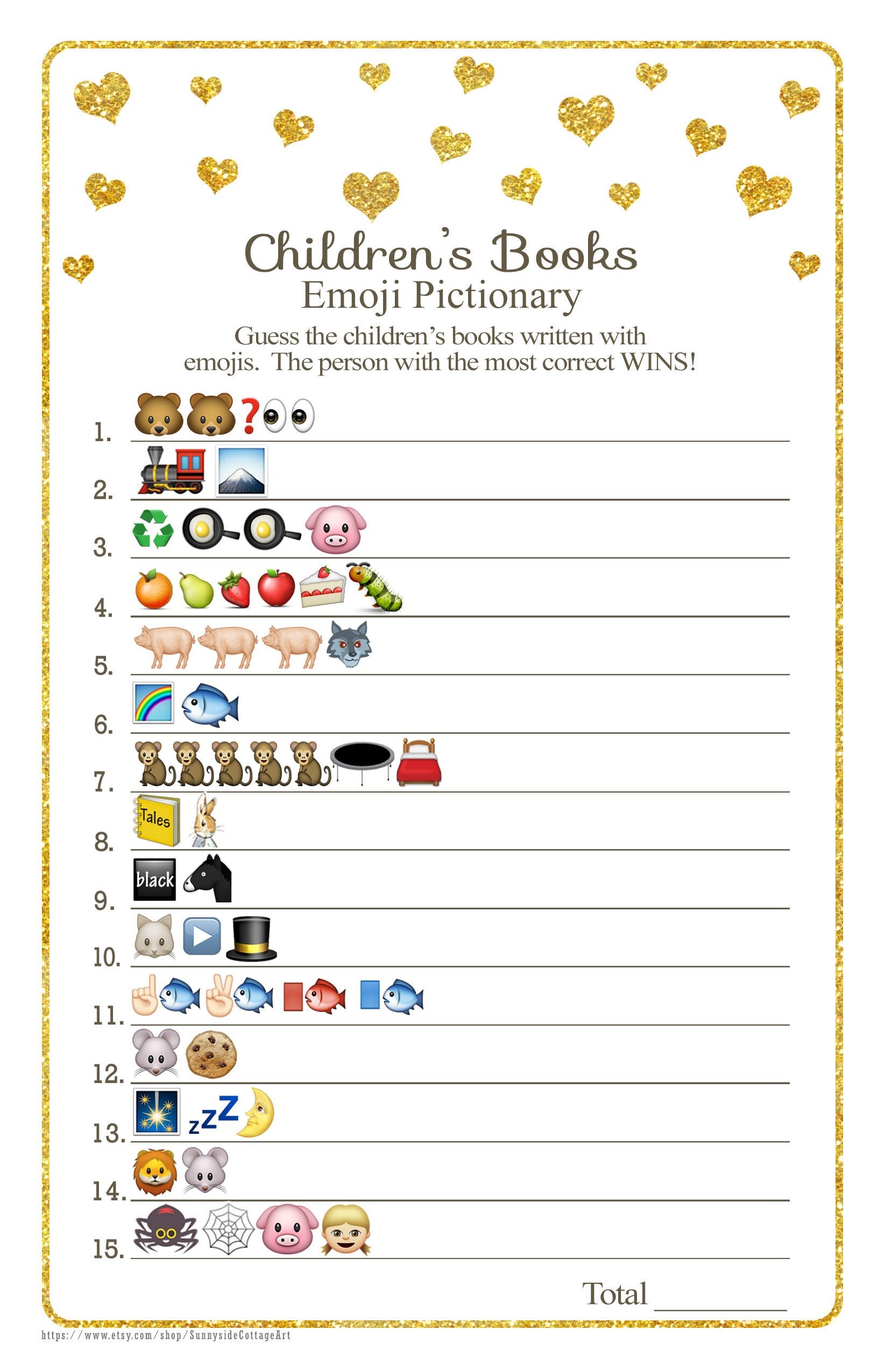Children's Books EMOJI Pictionary game Baby shower Emoji