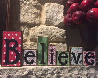 Believe blocks | Etsy