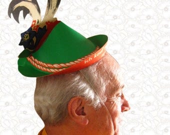 Custom Pinocchio Costume Hat Yellow Tyrolean Alpine Style hat