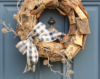 Birch bark wreath | Etsy