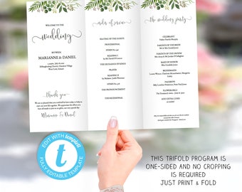 Trifold program | Etsy