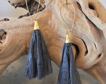 Sari silk earrings | Etsy