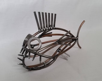 Metal fish art | Etsy