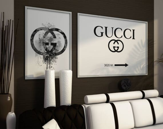 Set of 2 Gucci prints. Gucci logo Gucci sign Gucci mark