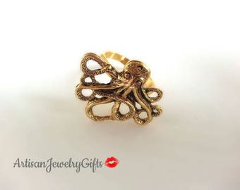 Octopus ring | Etsy